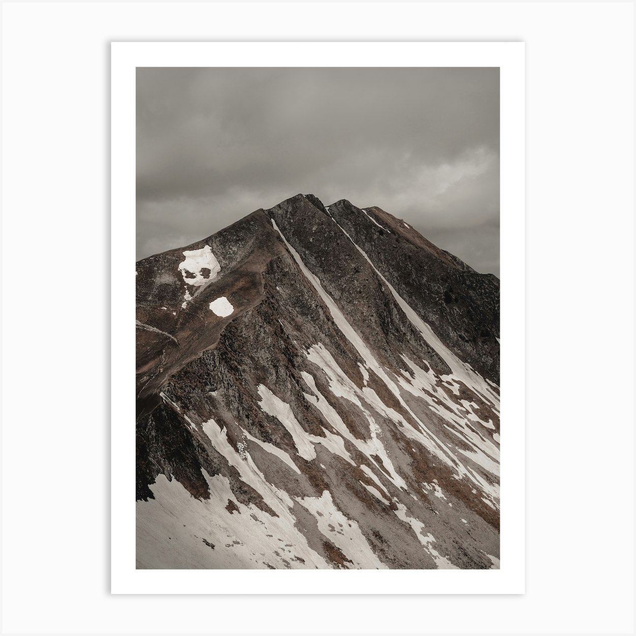 Cloudy Mountain Peak Art Print by Western Range - Fy