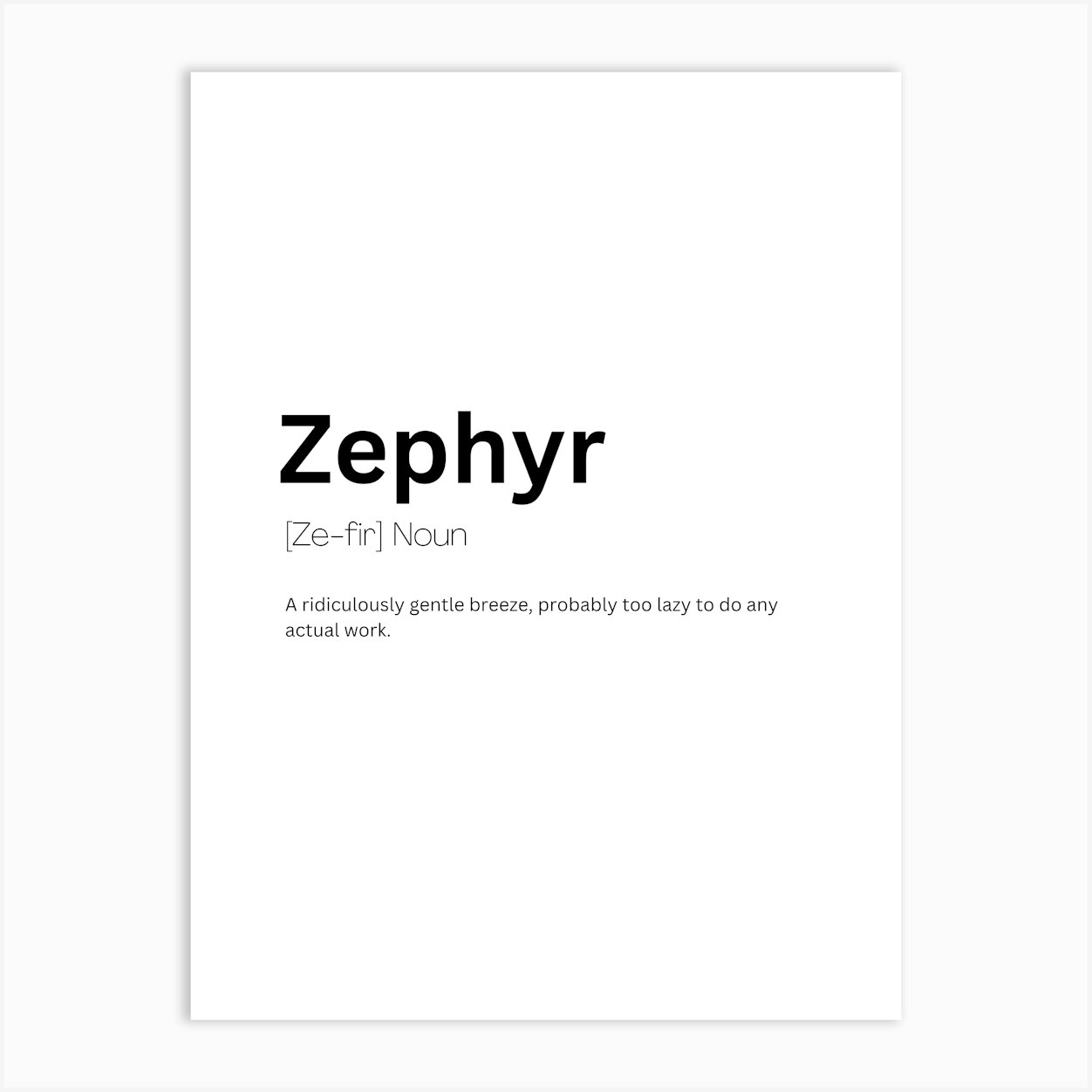 Zephyr Definition Meaning 1 Art Print by Kaigozen - Fy