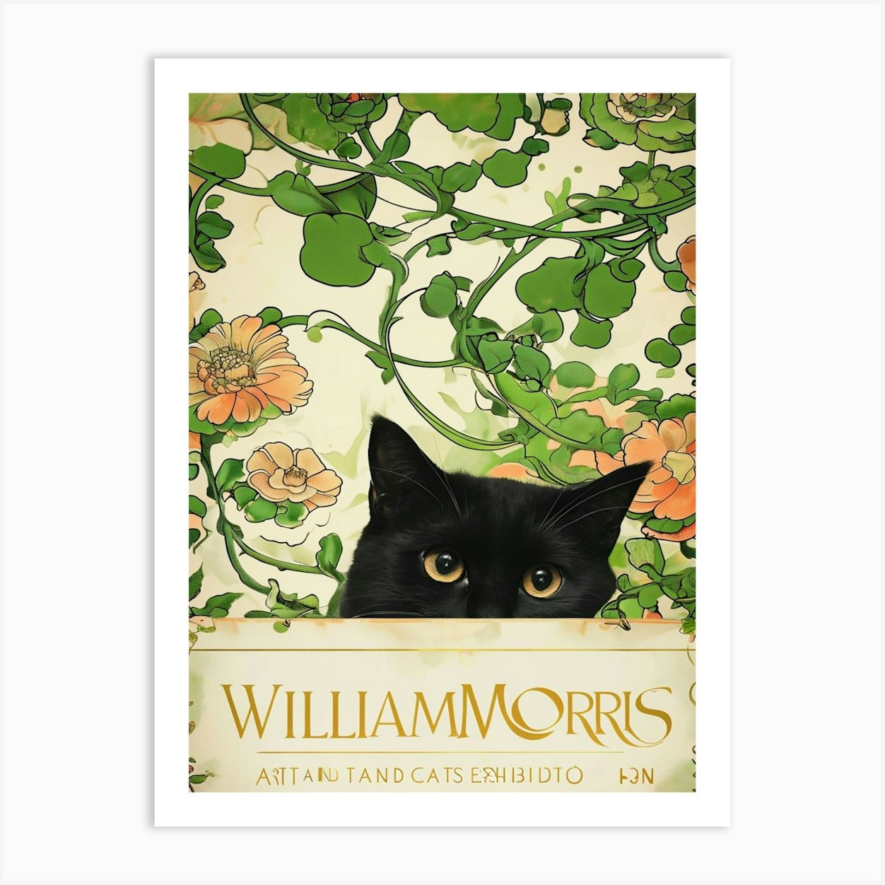 William Morris Art And Cats Exhibition Art Print by Artful discoveries - Fy