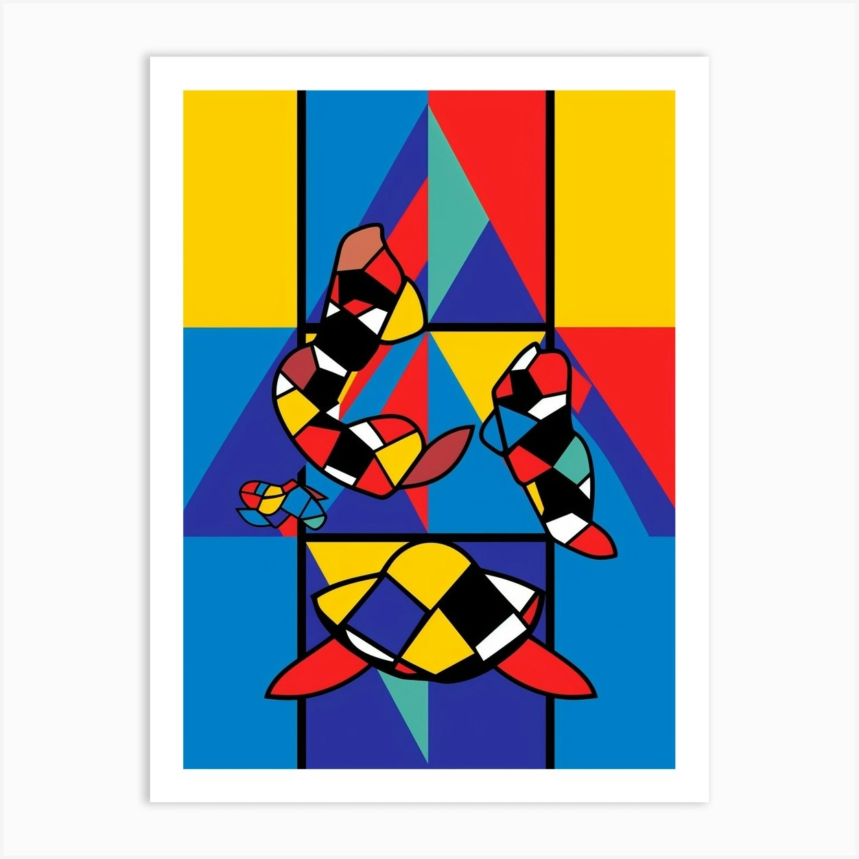 Turtles Abstract Pop Art 1 Art Print by Abstract Art Expressions - Fy