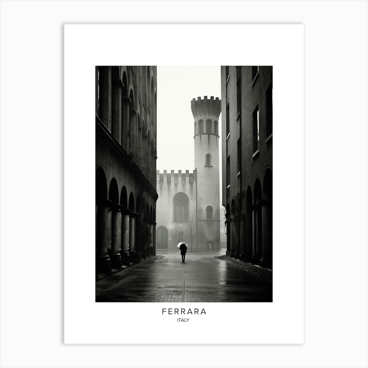 Poster Of Ferrara Italy Black And White Analogue Photography 4 Art