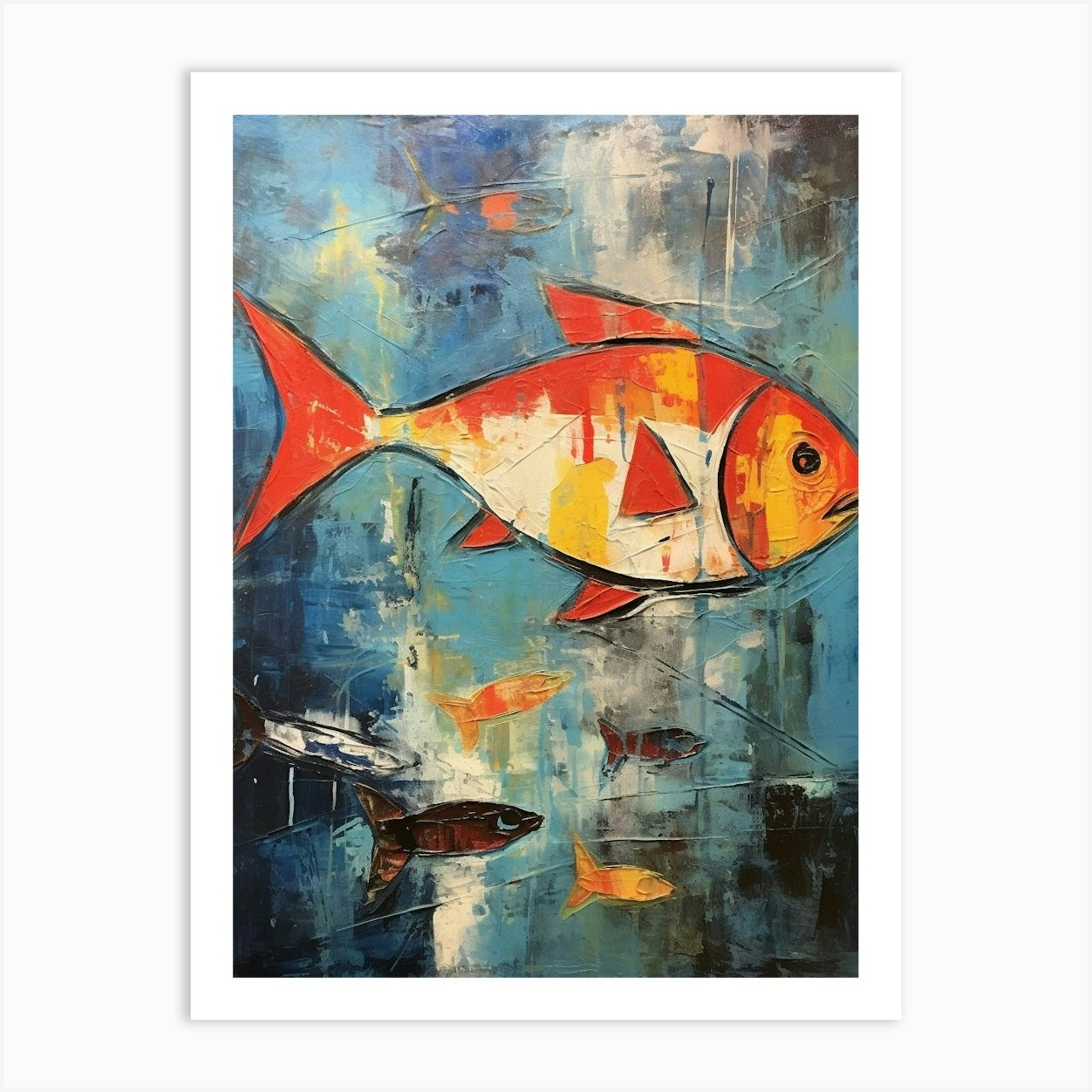 Fish Abstract Expressionism 4 Art Print by Abstract Art Expressions - Fy