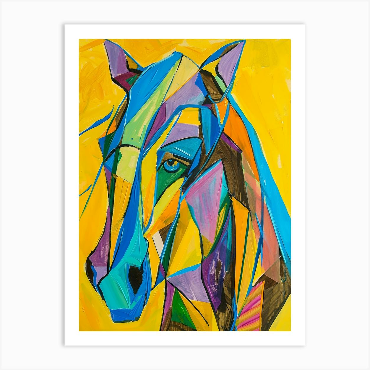 Abstract Horse Painting 6 Art Print by Pierce Millington Gallery Fy