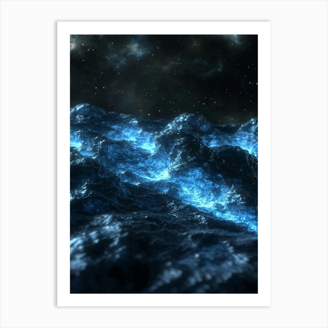 Blue Ocean Art Print by Rizwana Khan - Fy