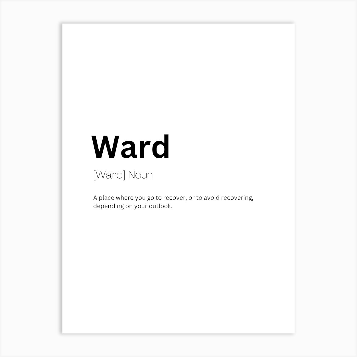 Ward Definition Meaning Art Print by Kaigozen - Fy