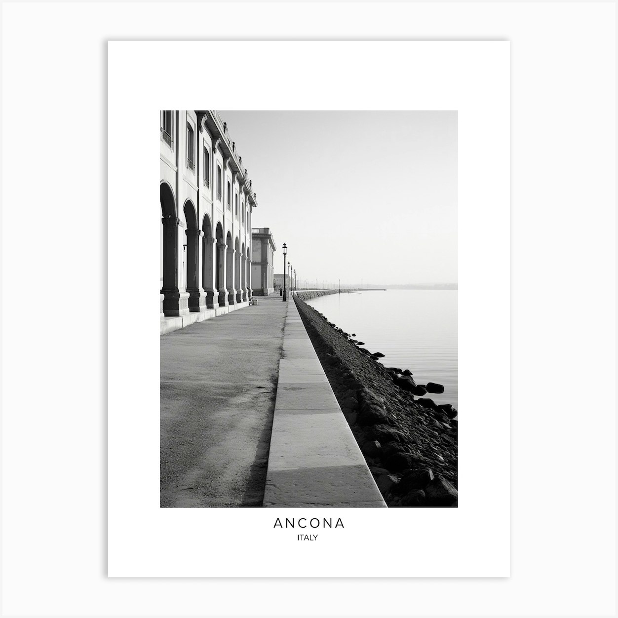 Poster Of Ancona Italy Black And White Analogue Photography 1 Art