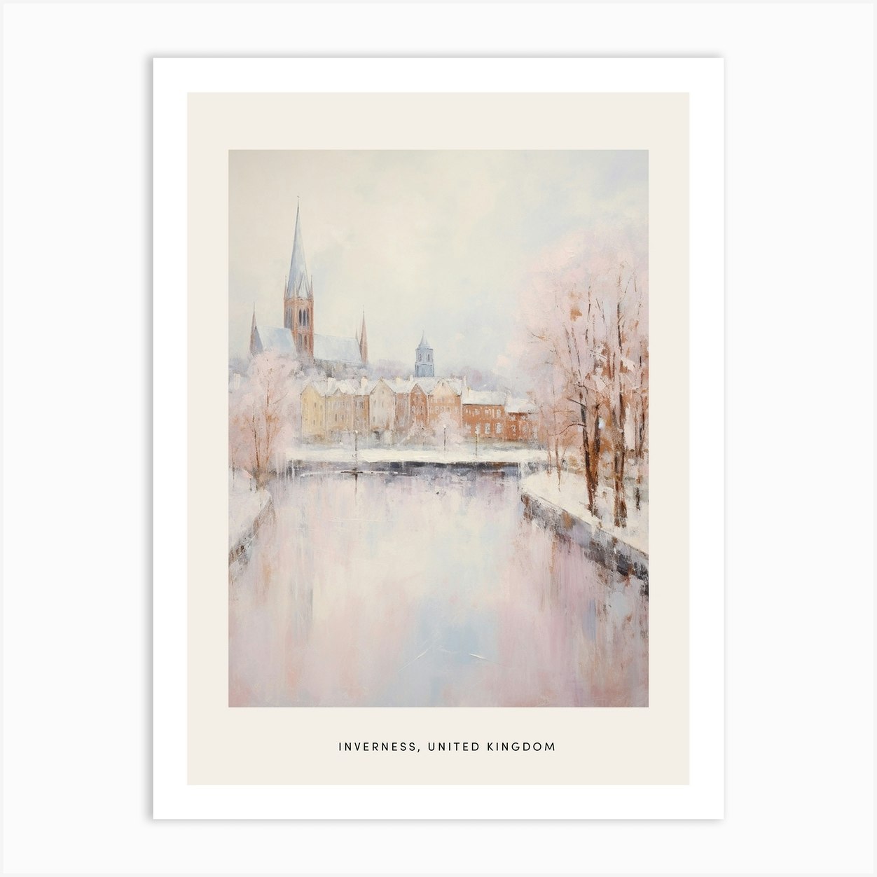 Dreamy Winter Painting Poster Inverness United Kingdom 2 Art Print by ...