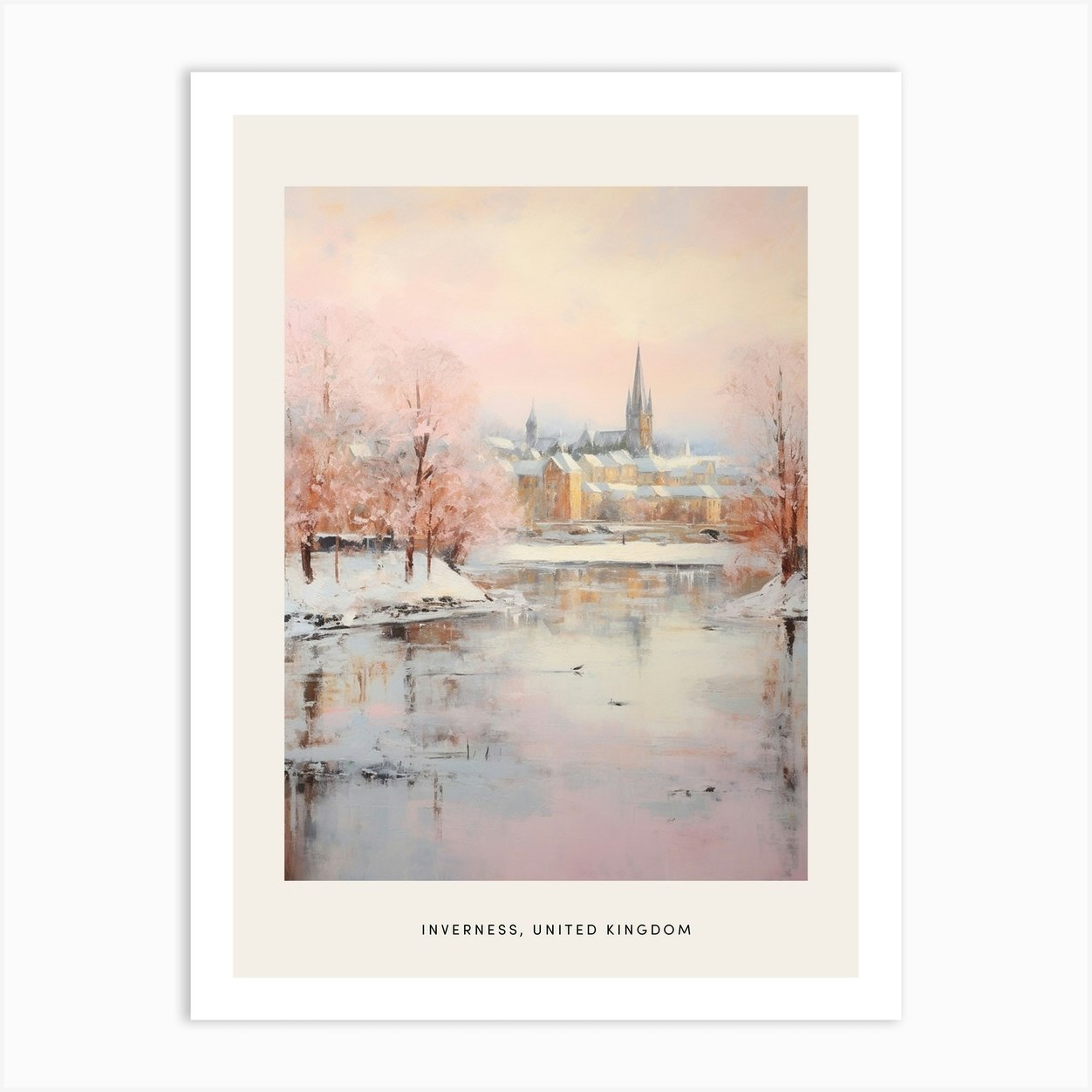 Dreamy Winter Painting Poster Inverness United Kingdom 1 Art Print by ...