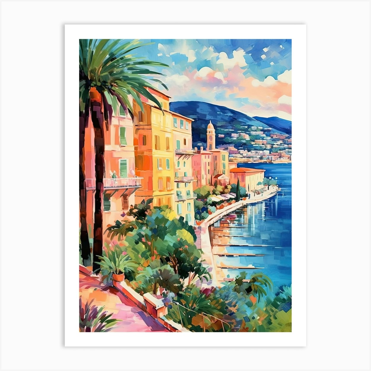 French Riviera Vintage 3 Art Print by Sunny Artscapes - Fy