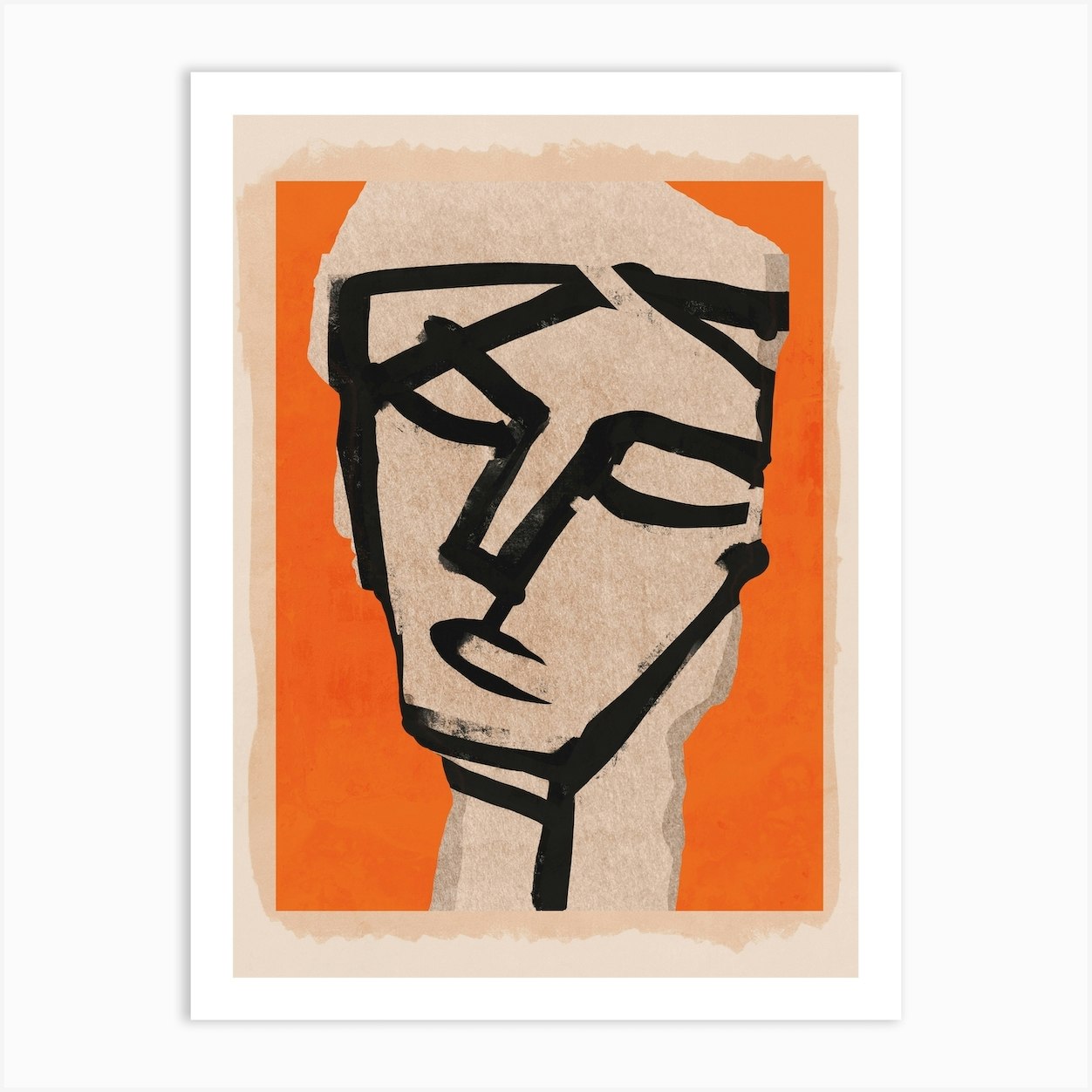 Modern Abstract Art Face 21 Art Print by ThingDesign - Fy