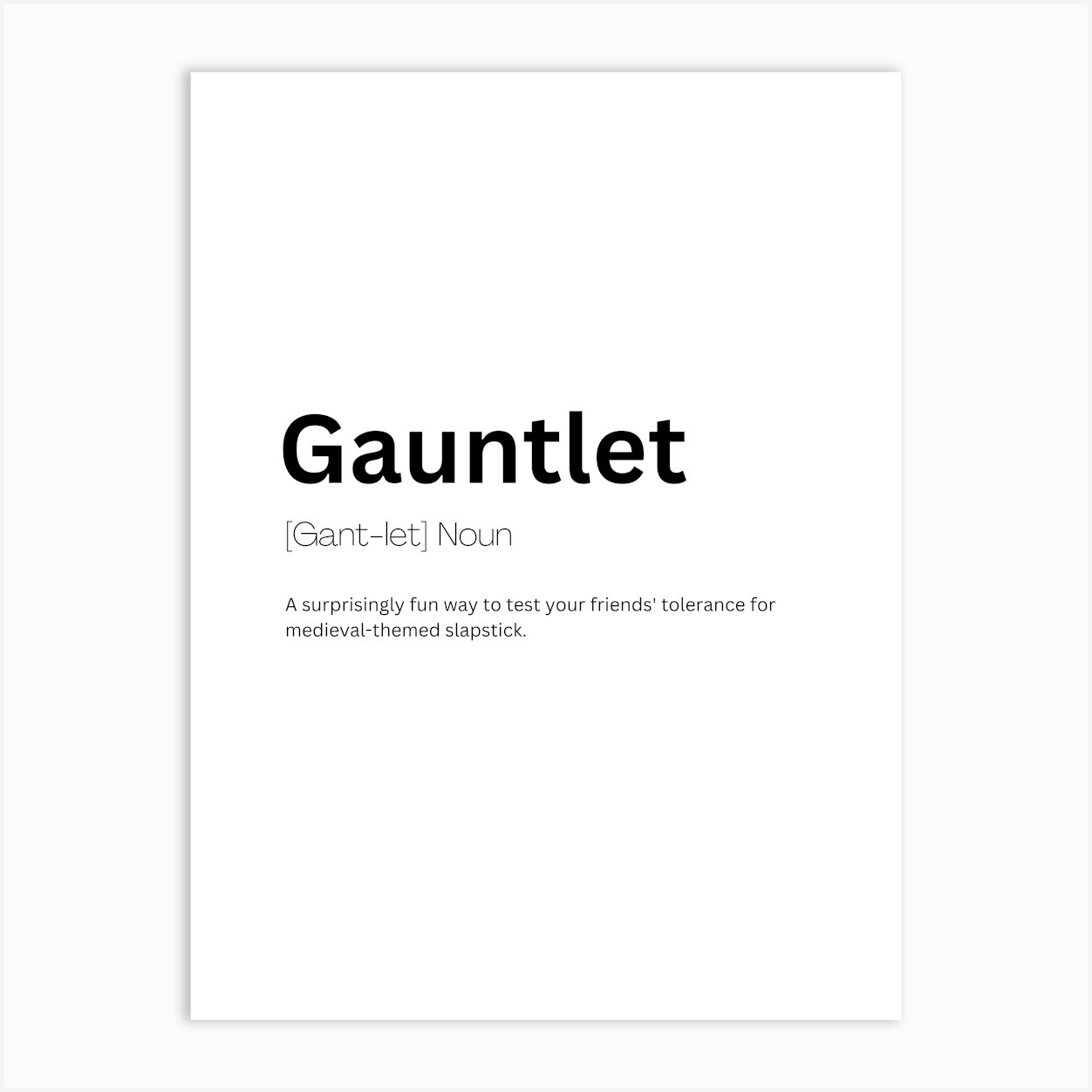 Gauntlet Definition Meaning Art Print by Kaigozen - Fy