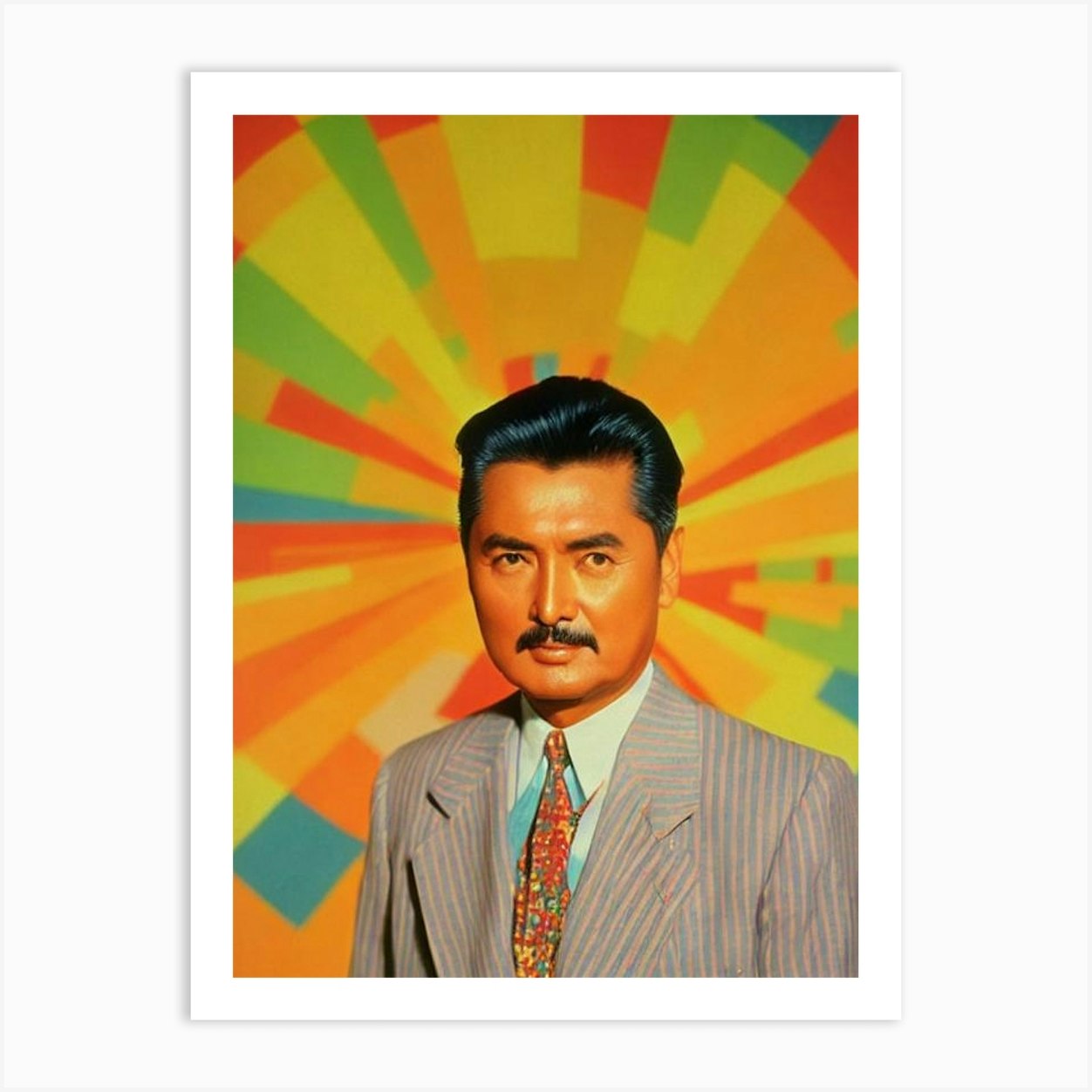 Chow Yun Fat Colourful Pop Movies Art Movies Art Print By Lights Camera Action Fy