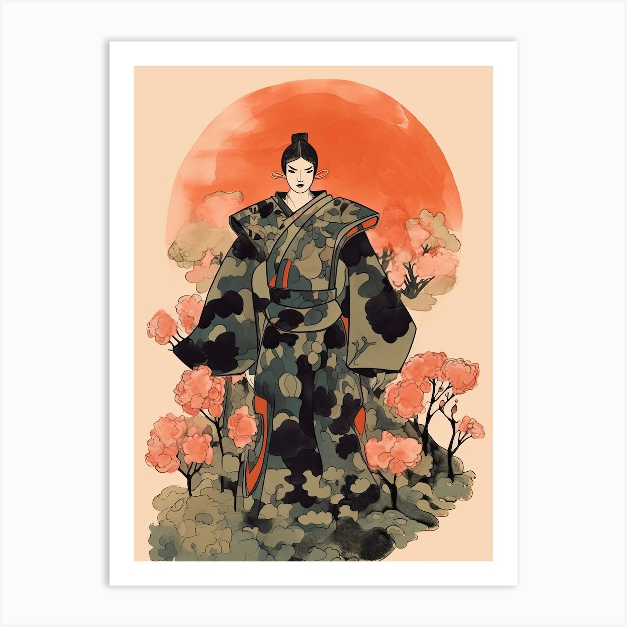 Female Samurai Onna Musha Illustration 6 Art Print By Blade And Brush Fy