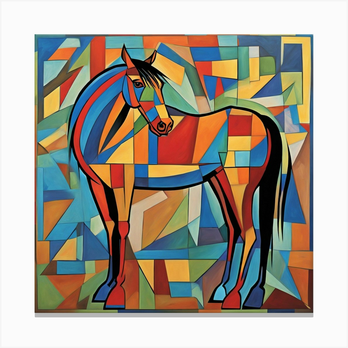 Horse Cubism Style Canvas Print by cdconcepts - Fy