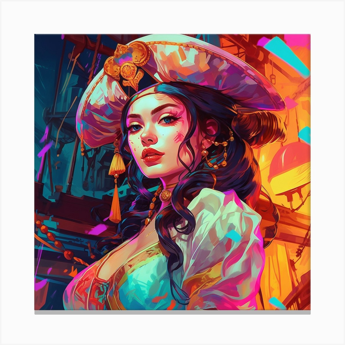 Pirate Girl Canvas Print By David Arts Fy
