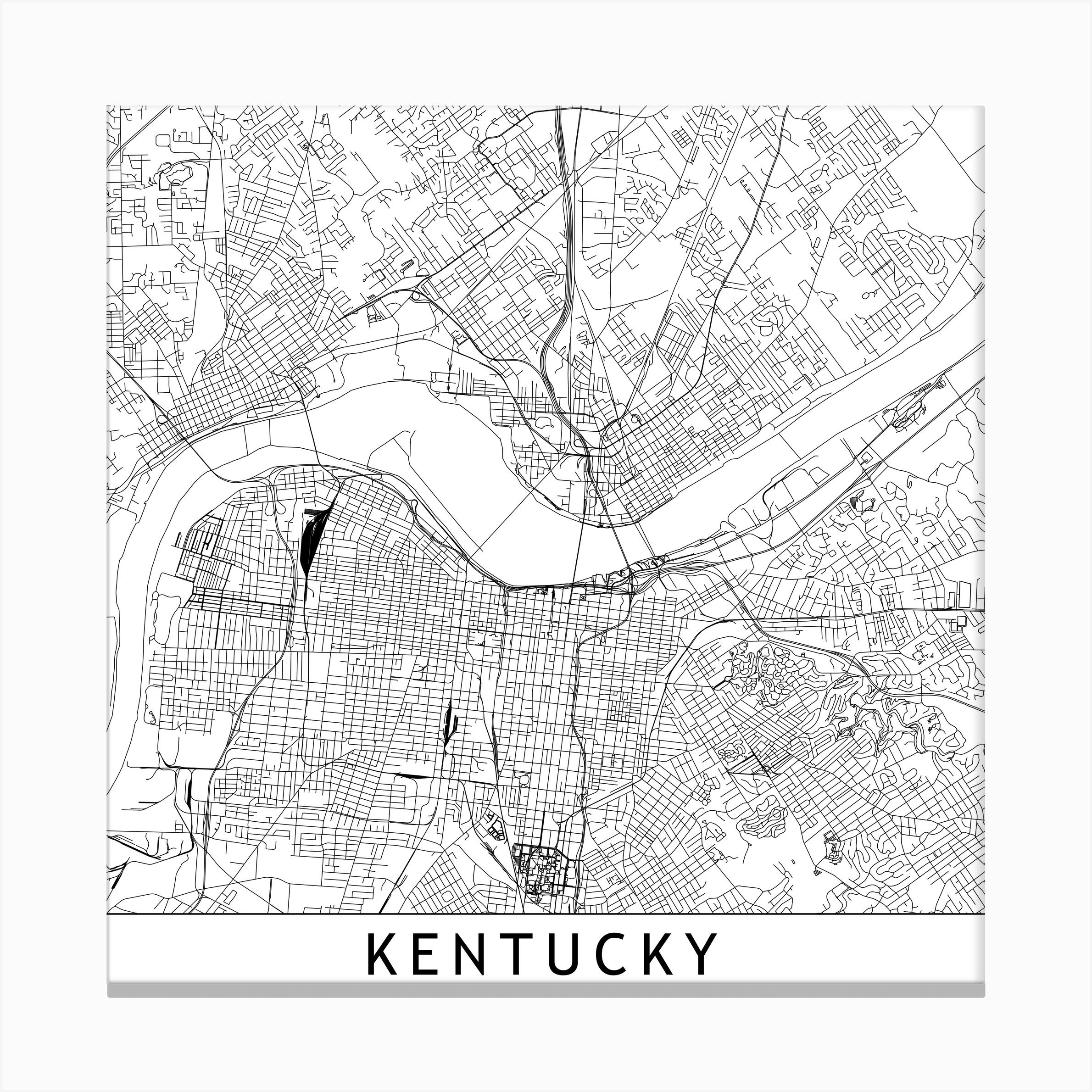 Louisville Map Canvas Print by multipliCITY - Fy