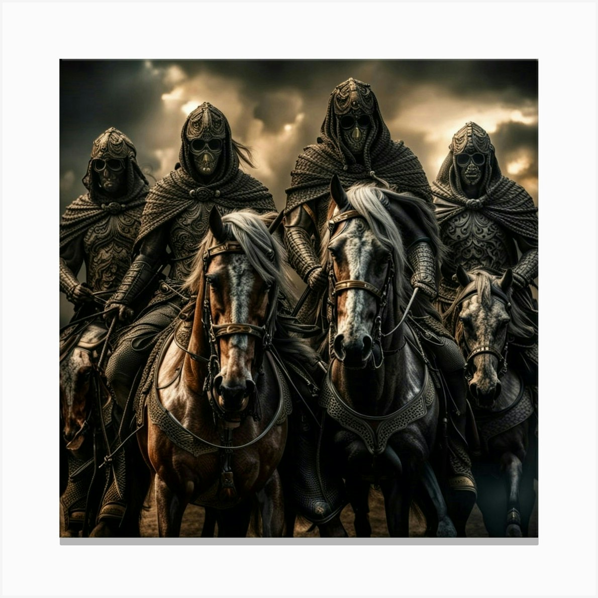 The Four Horsemen Of The Apocalypse Canvas Print by Prints by Lencarol - Fy