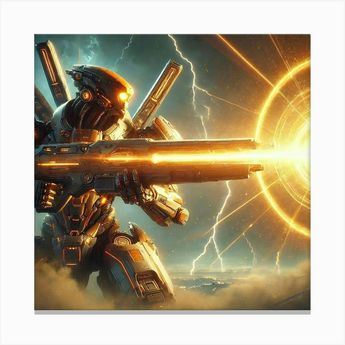 A Sci Fi Depiction Of A Helios Vanguard Mech Solar Lance Canvas Print ...