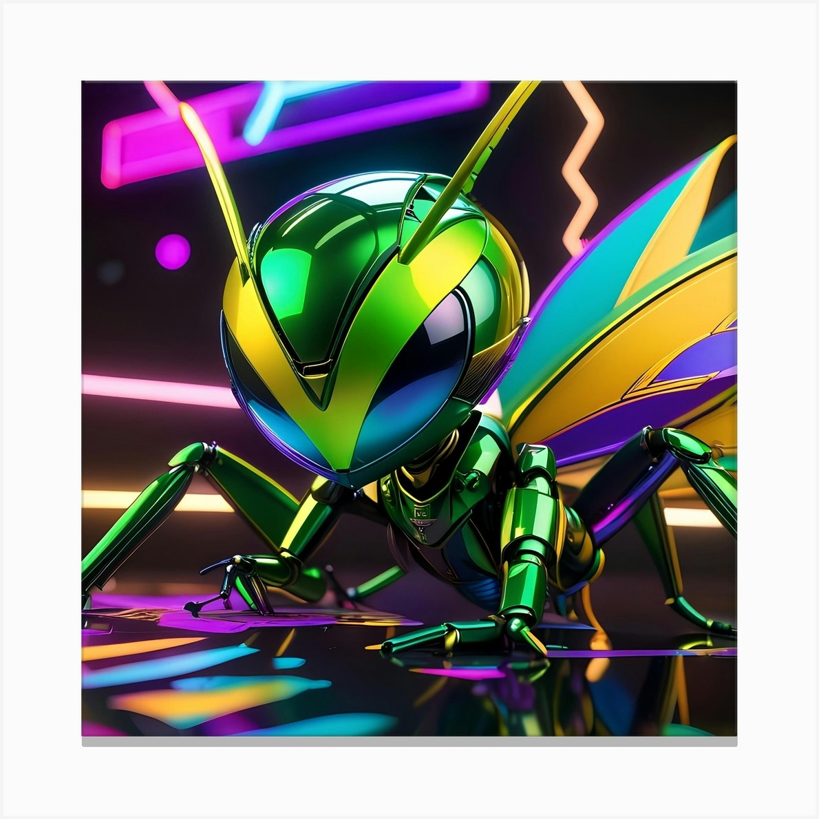 Neon Ant 1 Canvas Print by Genky - Fy