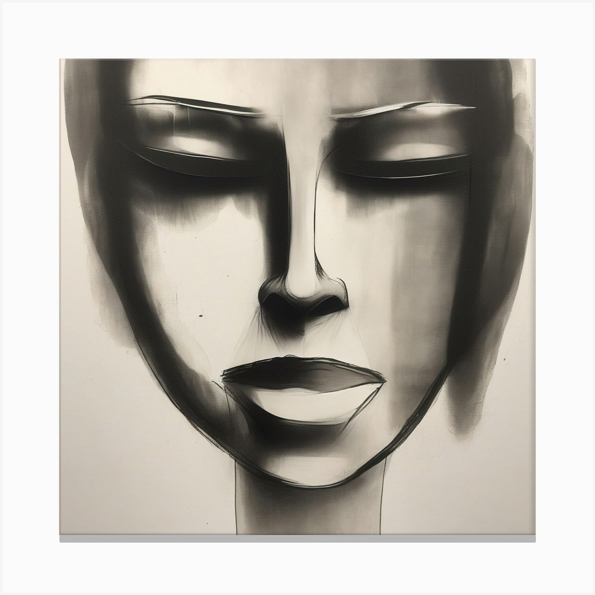 Minimalist Abstract Face Art Print 1 Canvas Print By Logicx Fy