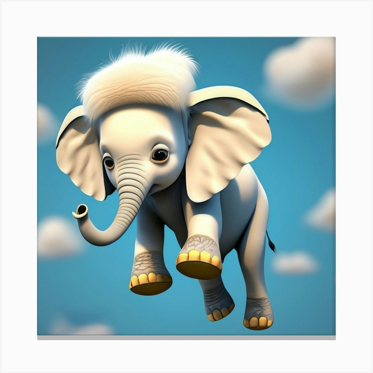 Elephant In The Sky 1 Canvas Print by Genky - Fy