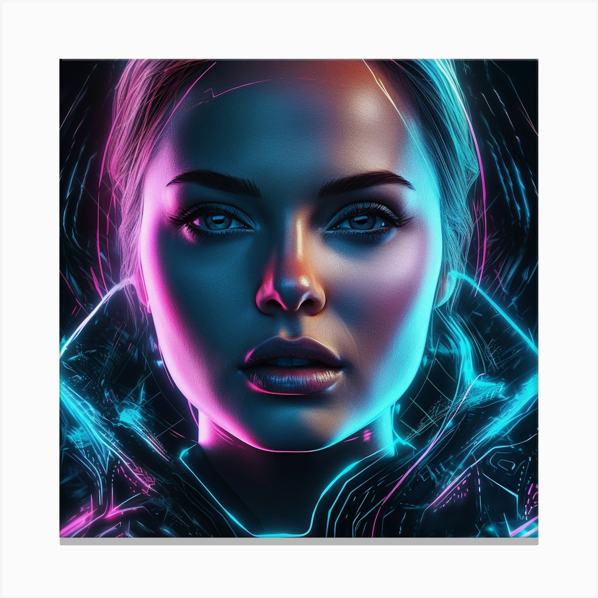 Cyborg Girl Canvas Print By David Arts Fy