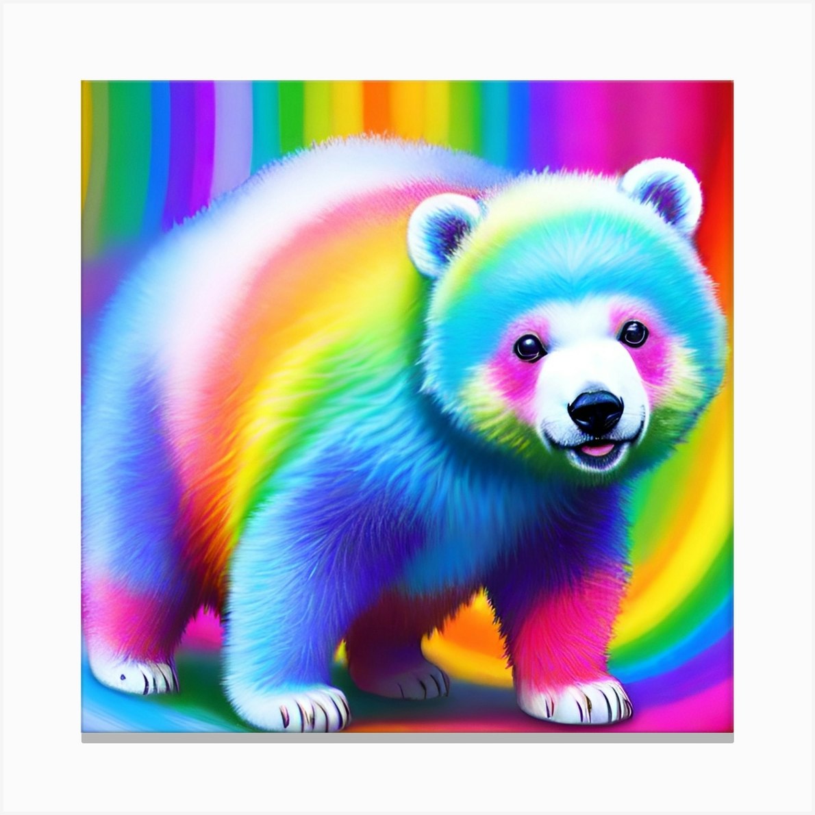 Rainbow polar Bear Canvas Print by Magical Arts Realm - Fy