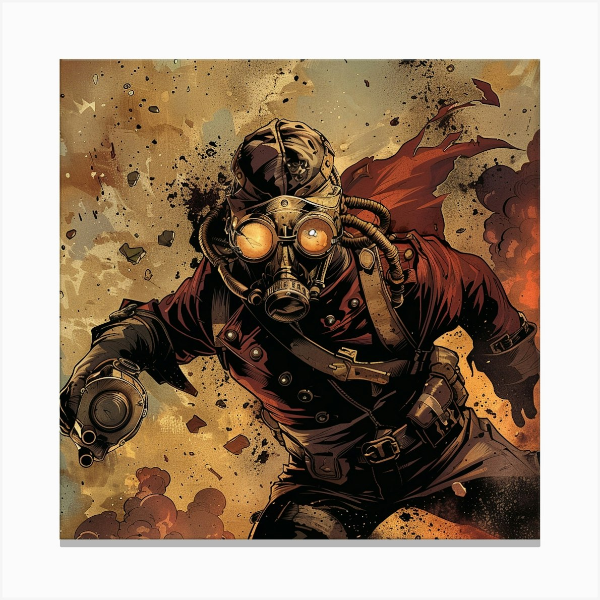 Steampunk Soldier Canvas Print by David Arts - Fy