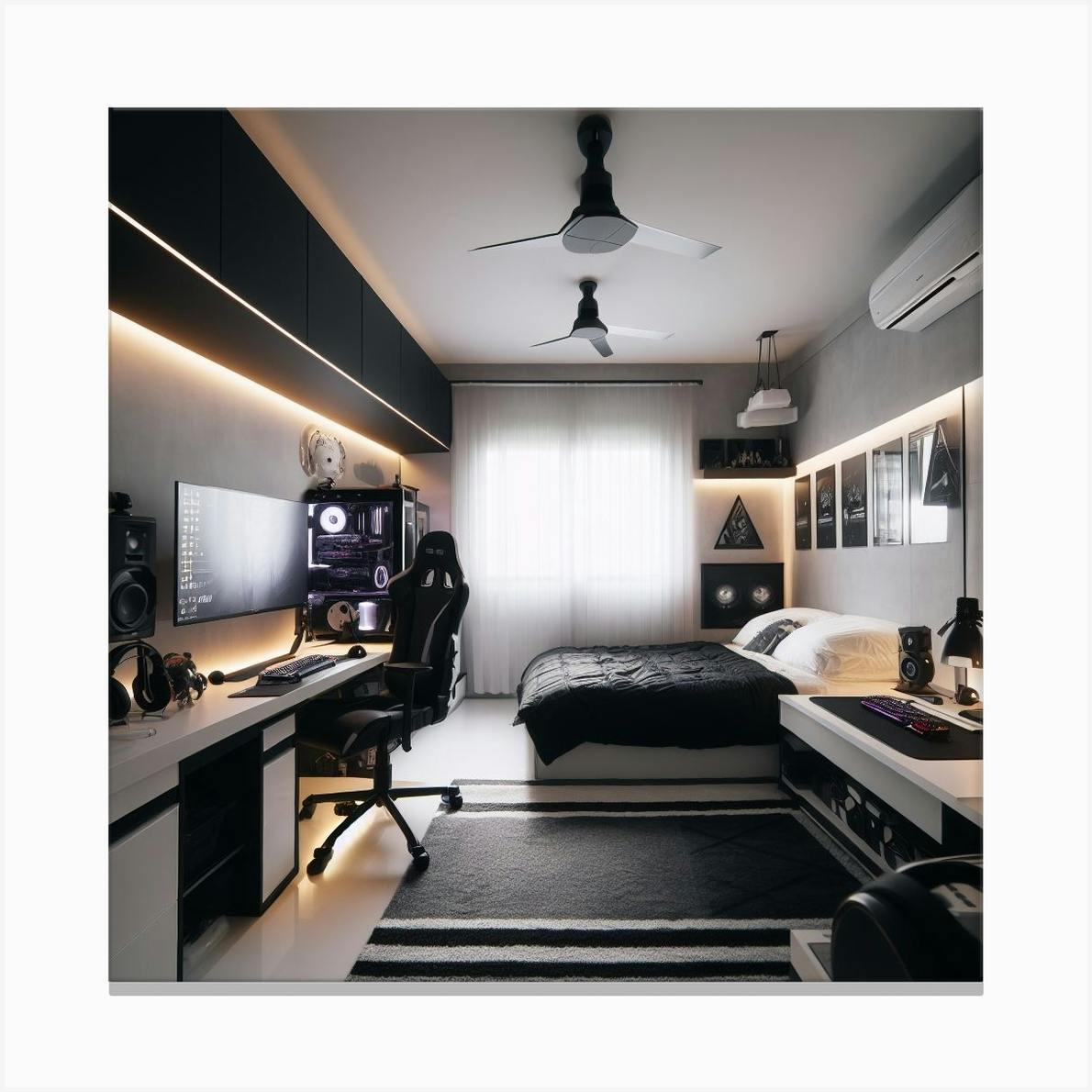 Black gaming bedroom store