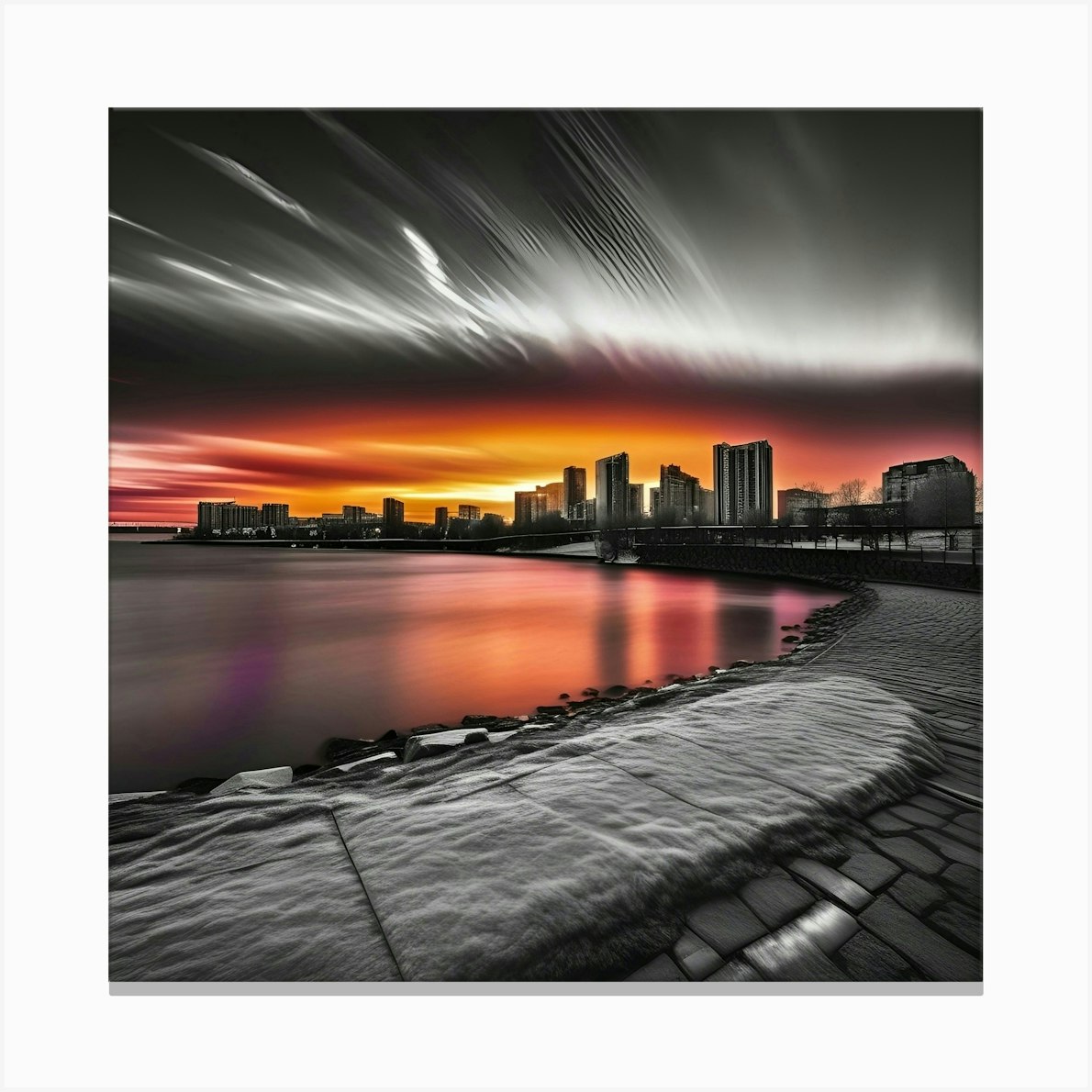 Long Exposure Cityscape Canvas Print By Mahir Bilen Fy