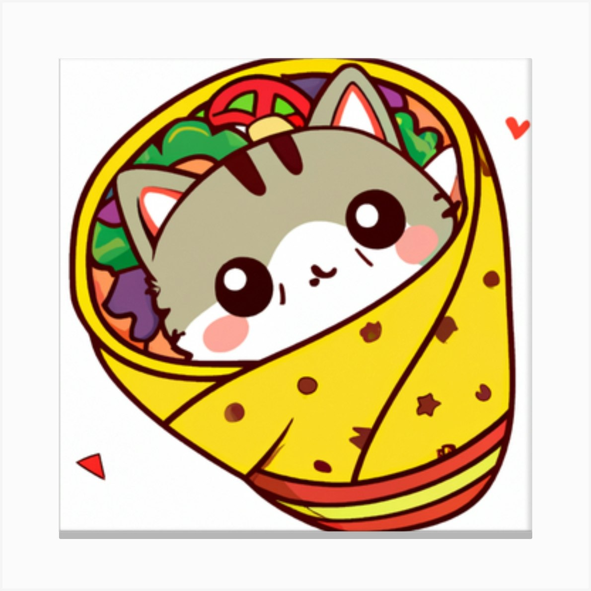 Kawaii Cat Burrito 1 Canvas Print By 4urstyle Fy
