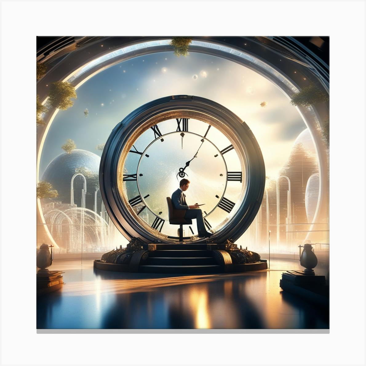 Futuristic Clock 3 Canvas Print