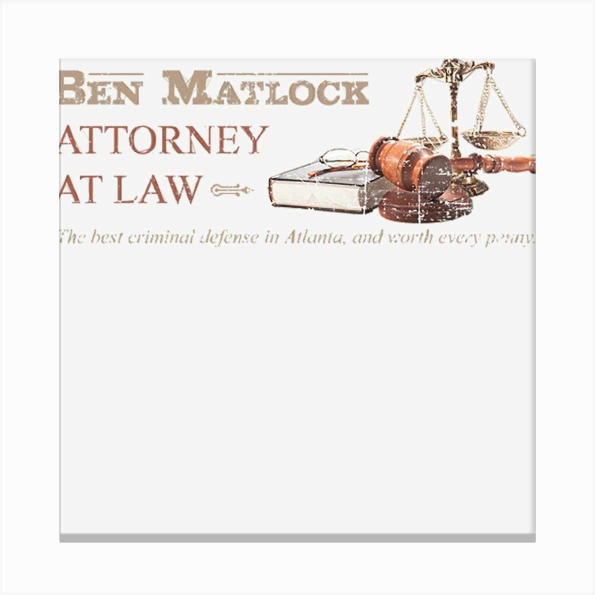 Matlock Attorney At Law, Distressed Canvas Print by RekaStore - Fy