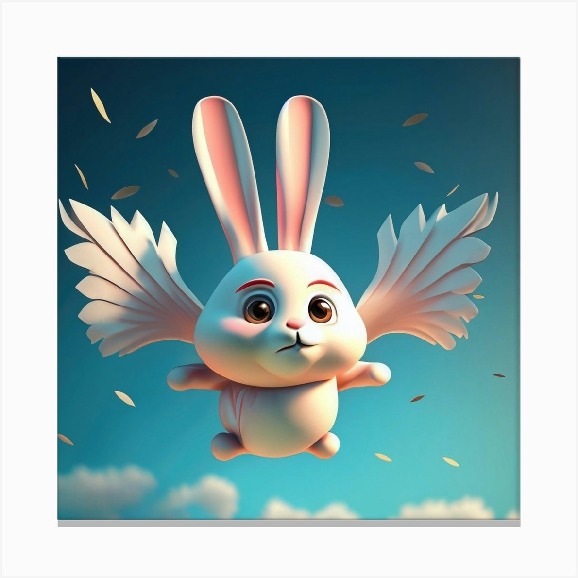 Bunny Flying In The Sky 1 Canvas Print by Genky - Fy