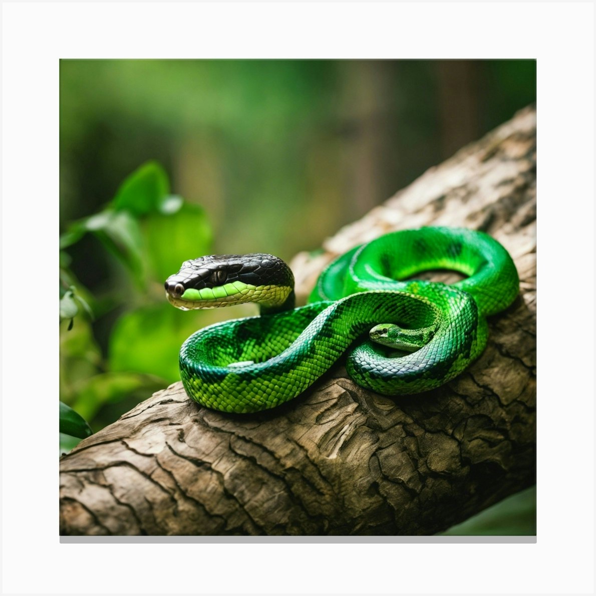Green Tree Snake Canvas Print by Pat4U - Fy