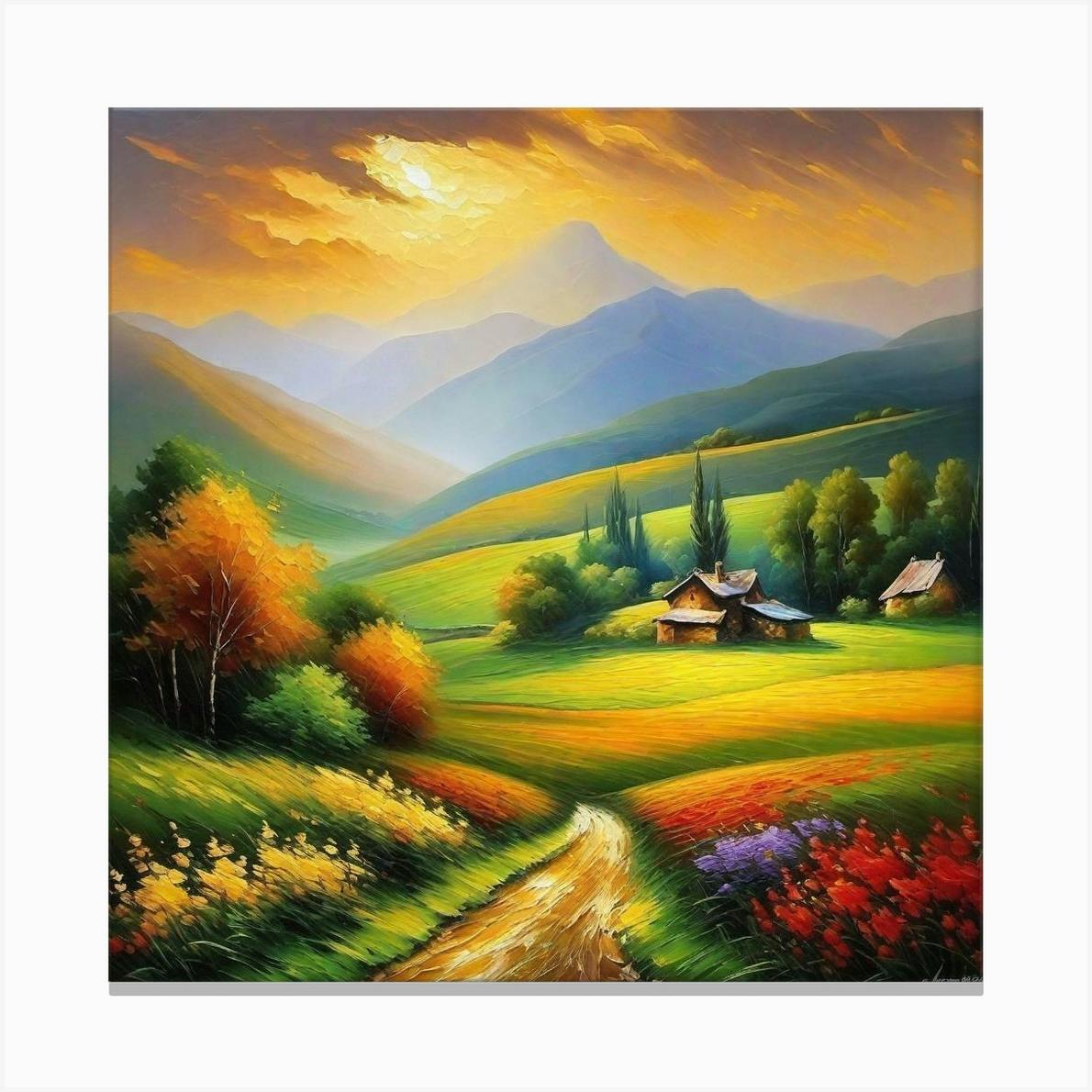 Landscape canvas painting store