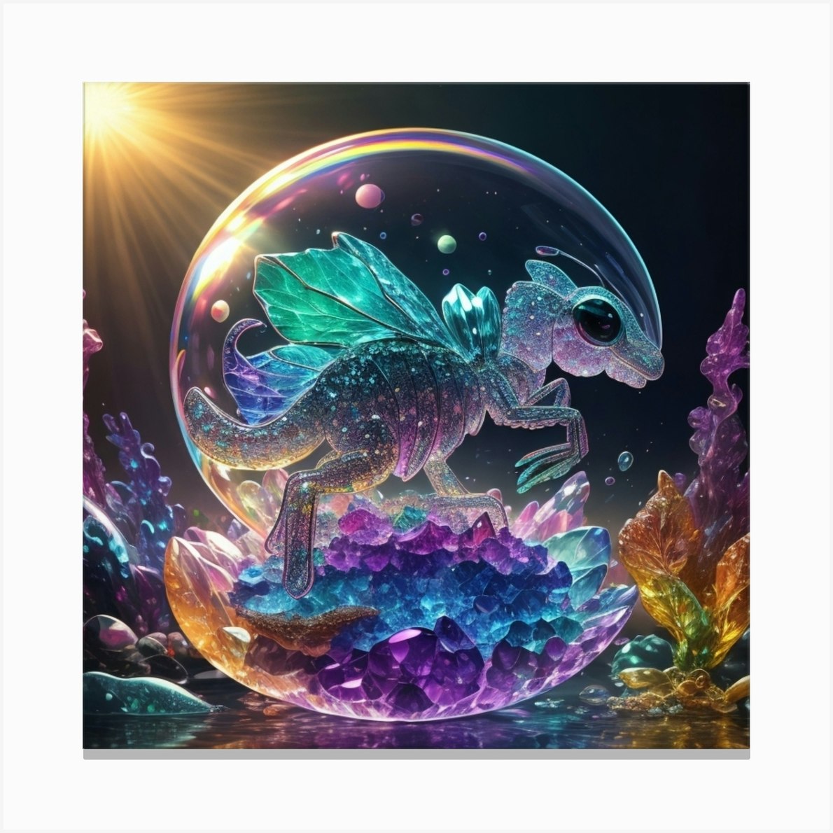 Dragon In A Bubble Canvas Print by Genky - Fy
