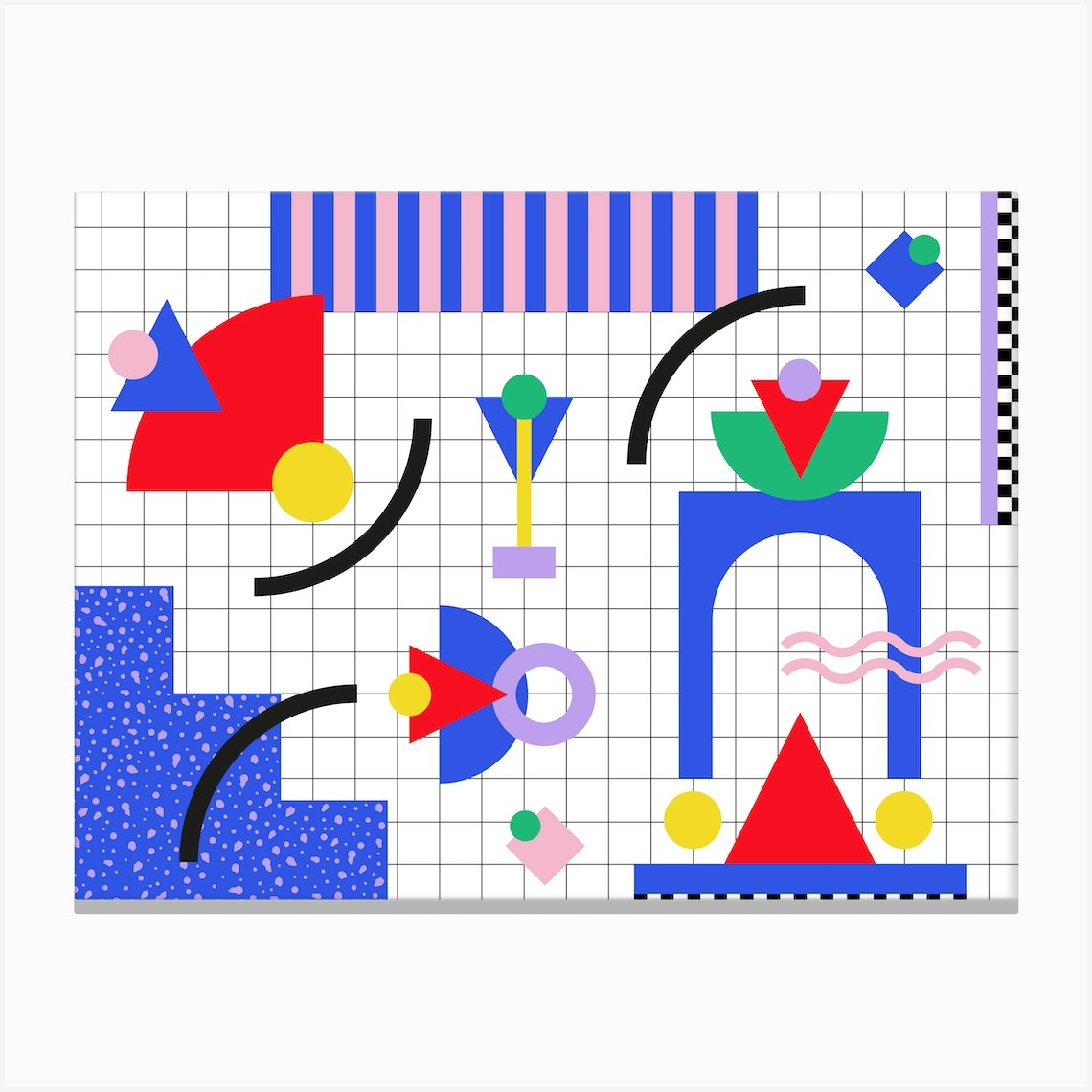 Memphis Pattern Retro Synthwave 80s Nostalgia Shapes Artwork Canvas Print by Studio Memphis ...