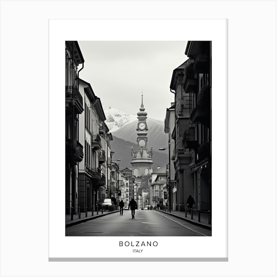 Poster Of Bolzano Italy Black And White Analogue Photography 2 Canvas