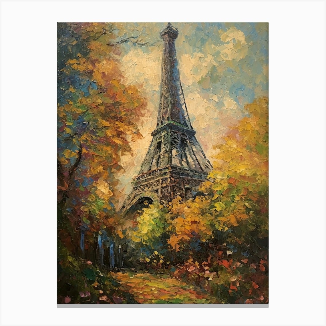 Eiffel Tower Paris France Monet Style 18 Canvas Print by Fusion Designs ...