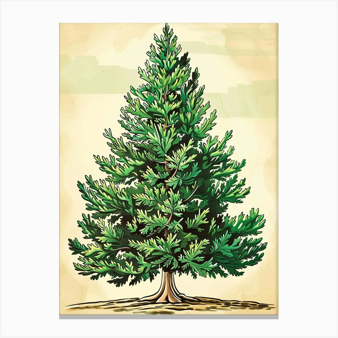 Fir Tree Storybook Illustration 2 Canvas Print by Bough And Bloom ...