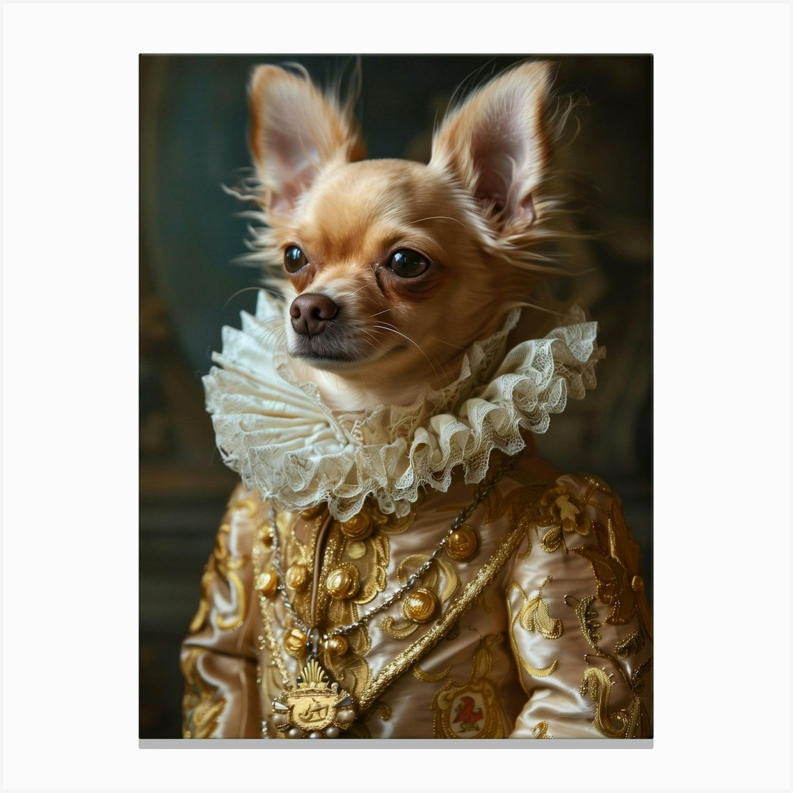 Rococo Royal Chihuahua Canvas Print by BebiArt - Fy
