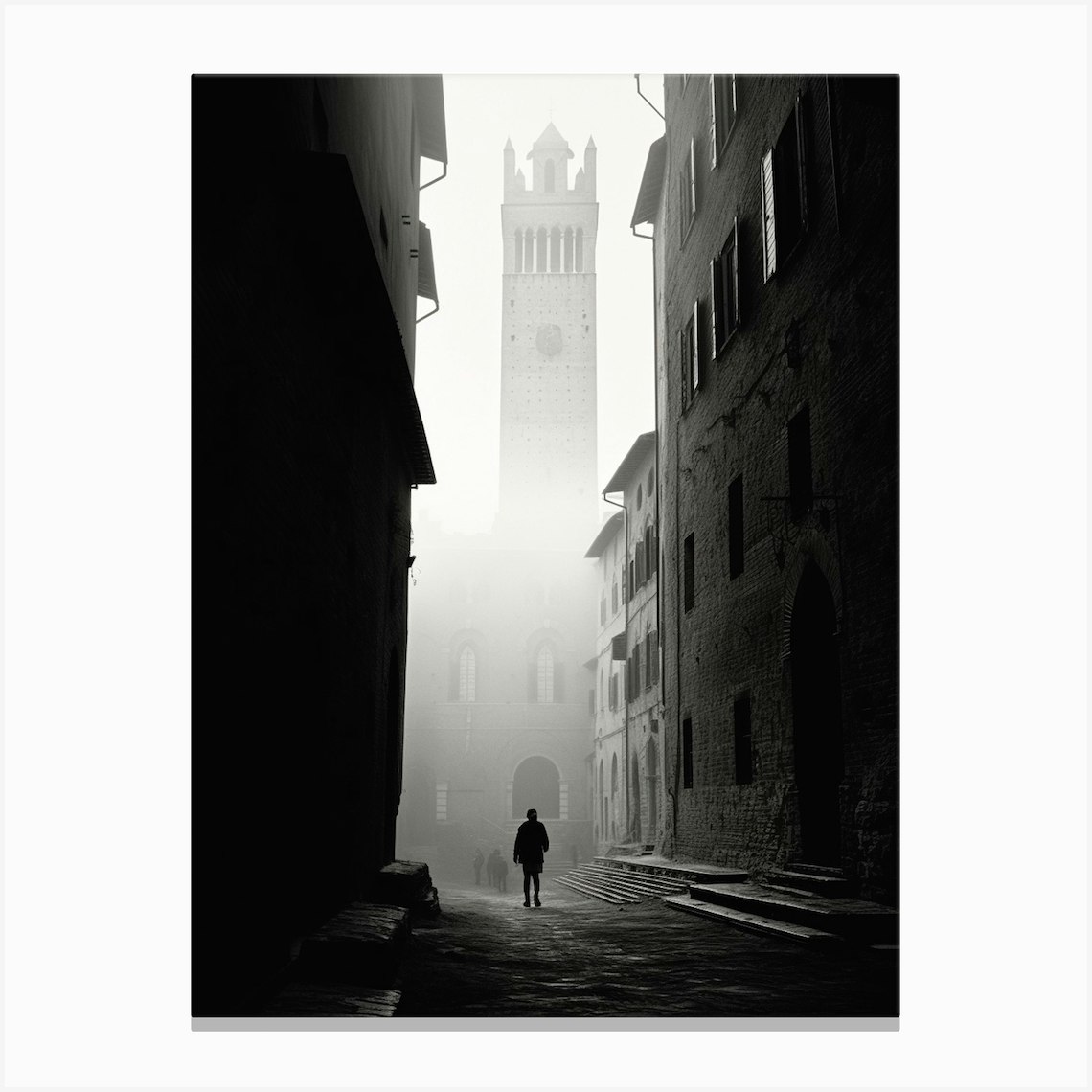 Siena Italy Black And White Analogue Photography 1 Canvas Print By