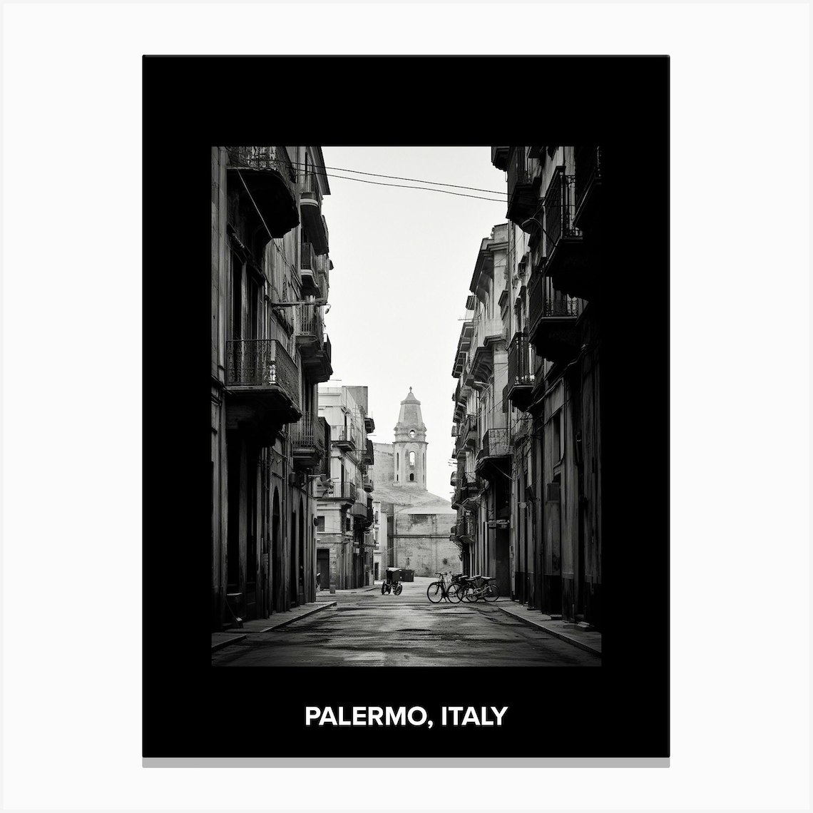 Poster Of Palermo Italy Mediterranean Black And White Photography