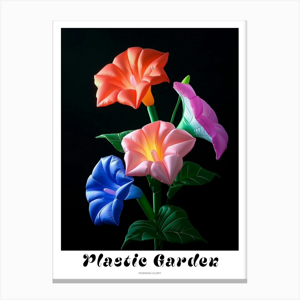 Bright Inflatable Flowers Poster Morning Glory 3 Canvas Print by Botanic Studio - Fy
