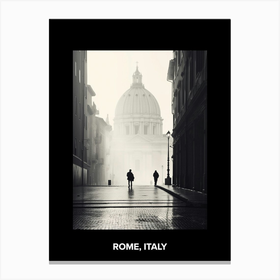 Poster Of Rome Italy Mediterranean Black And White Photography