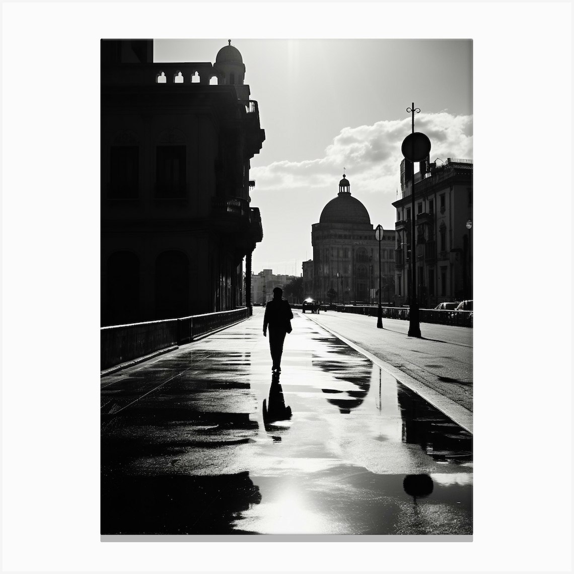 Palermo Italy Black And White Analogue Photography 2 Canvas Print By