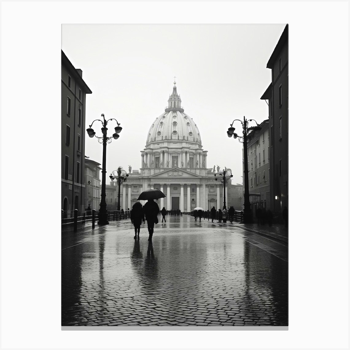 Rome Italy Black And White Analogue Photography 3 Canvas Print By
