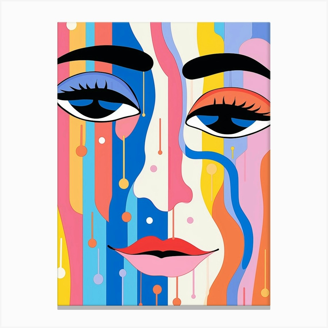 Abstract Pop Art Geometric Colourful Face 7 Canvas Print By Essence