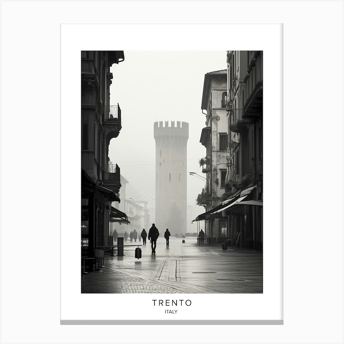 Poster Of Trento Italy Black And White Analogue Photography 3 Canvas